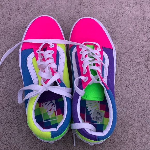 Vans | Shoes | Vans Old Skool Neon Colorblock | Poshmark